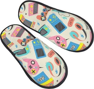 Generic Pantoufles DH&ocirc;tel Jouer Aux Jeux Vid&eacute;o Antid&eacute;rapant Pantoufles En Coton Doux Chaussons Pour Voyage Camping Chambre L