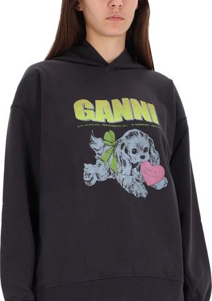Ganni Organic Cotton Graphic Sweatshirt - Gray