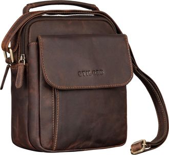 STILORD Lior Stylishe Crossbody Bag Herren Leder Handtasche Damen Klein - Elegante Umhängetasche Echtleder für Tablet 8-8,7 Zoll Freizeit-Tasche zum Umhängen 