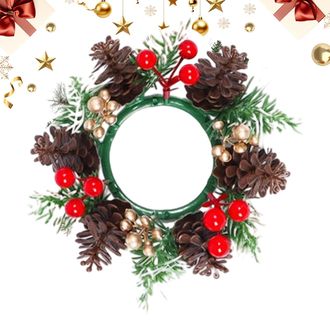 Generico Candle Rings Wreaths - Weihnachtsdekoration, Tischdekoration, Kerzenhalter, Garlandkabinett, Dekoration f&uuml;r Feiertage, Winter, Party, Hochzeit, Kabine