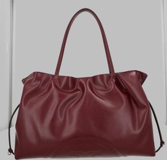 Tory Burch Womens Shopping Bag Ella Natuura Bordeaux Polyester Handbags Hand
