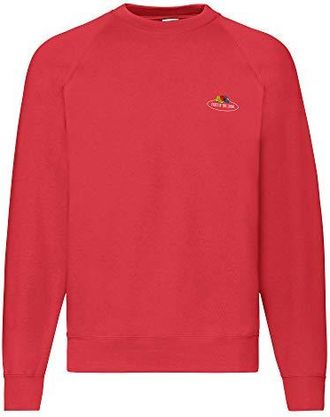 Fruit Of The Loom Sweat raglan classique avec logo vintage sur la poitrine, Rouge - Petit logo vintage, XXL
