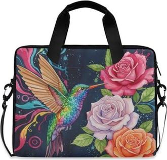 Alaza Sac pour ordinateur portable de 40,6 &agrave; 15,6 cm - Motif fleurs dorchid&eacute;e tropicale exotique paon - Sacoche pour ordinateur portable - Pour femme, homme