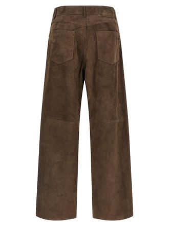Max Mara Womens Brown Lamb Leather Casual Pants