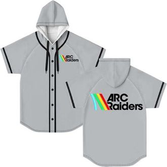 Generic Arc Raiders 2025 Merch T-shirt de baseball à capuche et manches courtes unisexe col rond, gris, 4XL