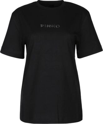 Pinko Pinko, Femme, Tops, Noir, Taille: 38 FR Strepitoso T-Shirt