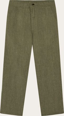 Knowledge Cotton Apparel Herren vegan Hose Fig Loose Leinen Mix Burned Olive