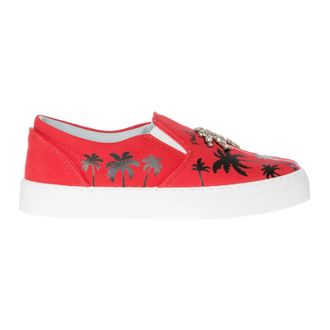 Chiara Ferragni Rote Canvas Slip-On Loafers - - Shoes - Damen - Rot - 35 EU