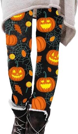 Generic Legging Halloween Femme Collant Leggings Imprimé dhalloween Motif Push Up Pantalon Femme Taille Elastique Automne Et Hiver Yoga Elastique Confort Scul