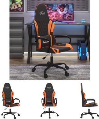 vidaXL The Living Store Gaming-Stuhl mit Massagefunktion Schwarz und Orange Kunstleder - Gaming-Sessel