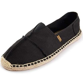 Alexis Leroy Espadrilles Plates en Coutures pour Hommes Noir 45 EU