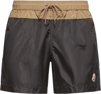 Moncler Moncler Contrast Swim Shorts, Men, Black, Size: Xxl