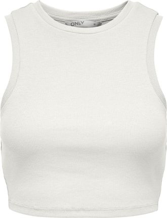 Only Damen Onlvilma S/L Cropped Tank Top JRS Noos, Cloud Dancer, XL
