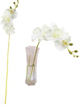 Pretyzoom Köpfige Künstliche Orchideenblumen Weiß Realistische Seidenblumen Zarte Dekoration Für Hochzeit Party Und Neues Zuhause Eleganter Strauß Für Vase Und 