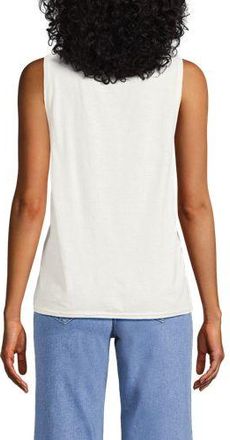 Lands End Baumwolltop aus Flammgarn, Damen, Größe:48-50 regular, Weiß, Baumwolle, by Lands End