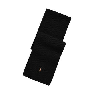 Polo Ralph Lauren &Eacute;charpe en laine c&ocirc;tel&eacute;e - Homme - Accessoires - Noir - Taille: ONE Size