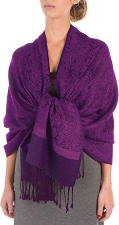 Sakkas 70 x 28 souple Pashmina Feel vari&eacute; Paisley Conception ch&acirc;le/Wrap/Stole - Violet Clair