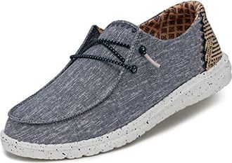 HeyDude Hey Dude Wendy Mocassins à Lacets en Chambray pour Femme, Bleu Lapis, 41 EU