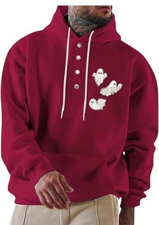 Generic Sweat &agrave; capuche pour homme - Mode homme - Automne - Hiver - D&eacute;contract&eacute; - Manches longues - Boutonni&egrave;re - Triple impression - Cardigan dhiver - Loisir