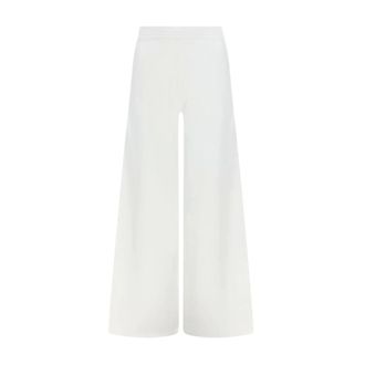Max Mara Pantalon en cr&ecirc;pe de viscose - Femme - Pantalons - Blanc - Taille: 40 FR