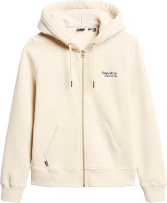 Superdry Damen Essential Kapuzenjacke mit Logo Tapioka Creme Beige 44