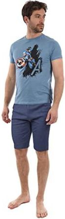 MARVEL Avengers, Pyjama Court, Homme (Bleu,XL)