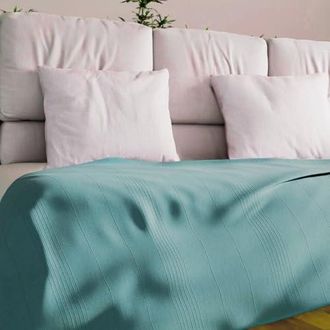 Soleil d'Ocre Tagesdecke für Bett oder Sofa, 180 x 220 cm, Adele, Lagunenblau