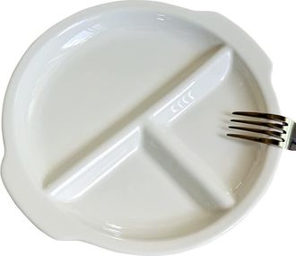 Generic 20,3 cm Keramik-Material, 3-Fächer, rund, weiß, unterteilt, Porton-Steuerplatte