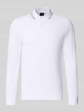 Bugatti Regular Fit Langarm-Poloshirt mit Knopfleiste