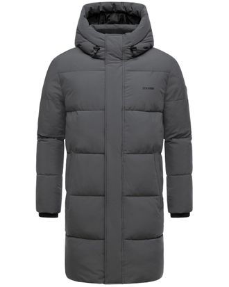 Stone Harbor Herren Steppmantel mit kuscheligem Fleece-Innenfutter warmer Wintermantel mit gro&szlig;er Kapuze Hadrieen XX Anthracite Gr. S