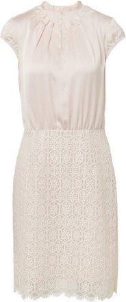 Comma Minikleid Kleid Kurzes Satinkleid mit Spitzen-Rock