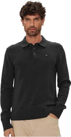 Tommy Jeans TJM Slim Essential Polo SWTR Ext DM0DM20304 Pull pour Homme Noir Taille L