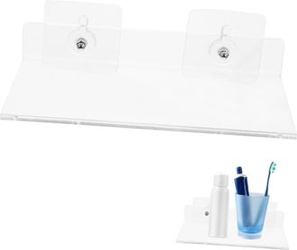 NUOBESTY Förmiges Transparentes Acryl Wandregal ohne Bohren Stabiles Schwebendes Bad Küchen wandboard Platzsparendes Aufbewahrungsregal für Badezimmer Wohnzimm