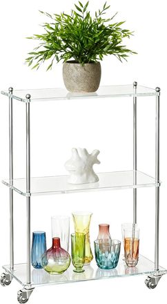 Generico Barwagen aus Acryl, K&uuml;chenregal mit 3 Ebenen, transparent, f&uuml;r Wohnung, Esszimmer, K&uuml;che, Bad, Studio, Balkon, Hof, B&uuml;ro, Hotel, Restaurant, Schule