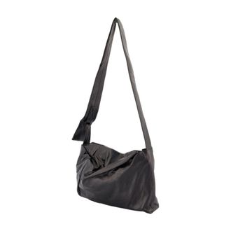Yohji Yamamoto Unisex Puff S Shoulder Bag - Yohji Yamamoto Leather Black Cowhide Shoulder-Hobo-Bags