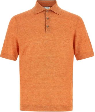 Brunello Cucinelli polo &agrave; manches courtes - Orange
