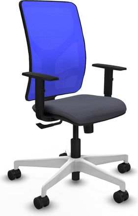 Piqueras y Crespo B&uuml;rostuhl mit 1D-Armlehnen, h&ouml;henverstellbare Lendenwirbelst&uuml;tze, ausgestattet mit 3 Positionen und Schneideschaum, Blau/Dunkelgrau