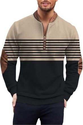 Generic Sweat-shirts pour hommes Pulls Femmes Automne Hiver Sweatshirt Pullover Tops Manches Longues Confortable Manches Longues Casual Sweatshirt, kaki, 3XL