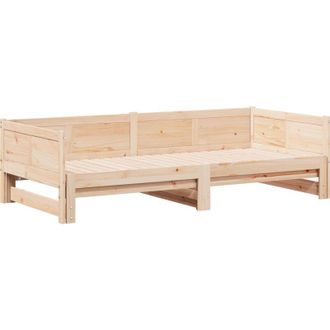 vidaXL Ausziehbares Tagesbett Braun 180 x 200 cm Massivholz Kiefer Vidaxl