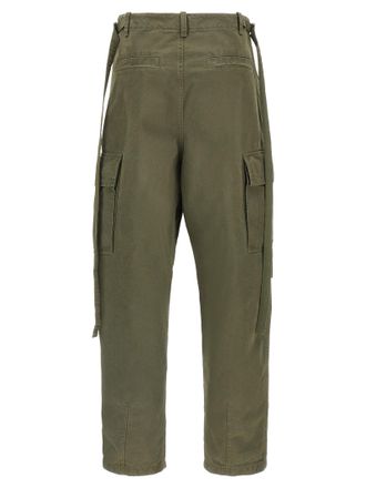 Fendi Double Stitch Embroidery Cargo Pants - Olive