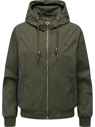 Ragwear Nuggeta Summer YOUMODO Veste de transition l&eacute;g&egrave;re et respirante &agrave; capuche pour femme Tailles XS &agrave; 6XL, Vert olive fonc&eacute;, 3XL
