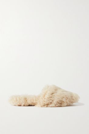Olivia Von Halle Contessa Slippers Aus Merinowolle - Creme