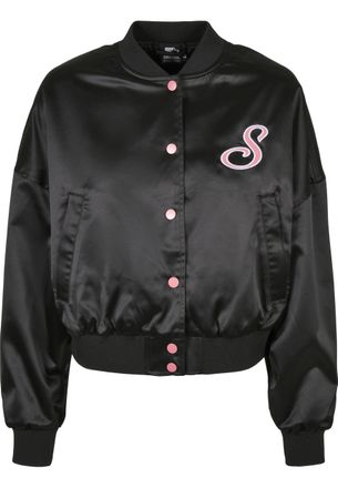 Starter Black Label Damen Ladies Starter Satin College Jacket Black, M