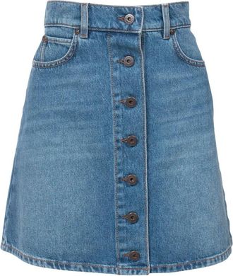 Max Mara Femme, Jupes, Bleu, Taille: 40 FR Mini-jupe avec d&eacute;tails en denim