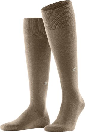 Burlington Herren Kniestrümpfe Leeds M Kh Baumwolle Wolle lang einfarbig 1 Paar, Braun Sun 5039, 40-46