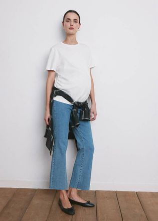 Mango Jean de grossesse flare crop bleu moyen - Femme - 34 - MANGO