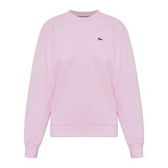 Lacoste Femme, Sweatshirts et sweats &agrave; capuche, Rose, Taille: 40 FR SweaT-shirt Col Rond en Piqu&eacute; Coupe D&eacute;contract&eacute;e