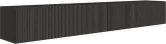 Selsey Selsey Veldio - TV-Lowboard h&auml;ngend mit geriffelten Fronten, 200 cm, schwarz
