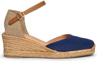 miMaO Espadrilles &agrave; Talon compens&eacute; en Cuir Altea, Marine EU 39