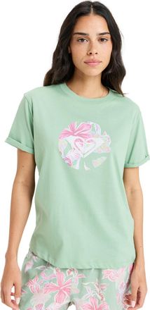 Roxy Oceanregular Round Hibiscus - Short Sleeves T-Shirt for Women - T-Shirt - Frauen - XS - Grün